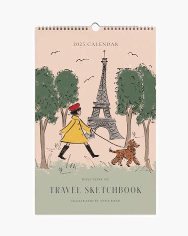 2025 Travel Sketchbook Wall Calendar Home Goods Personify
