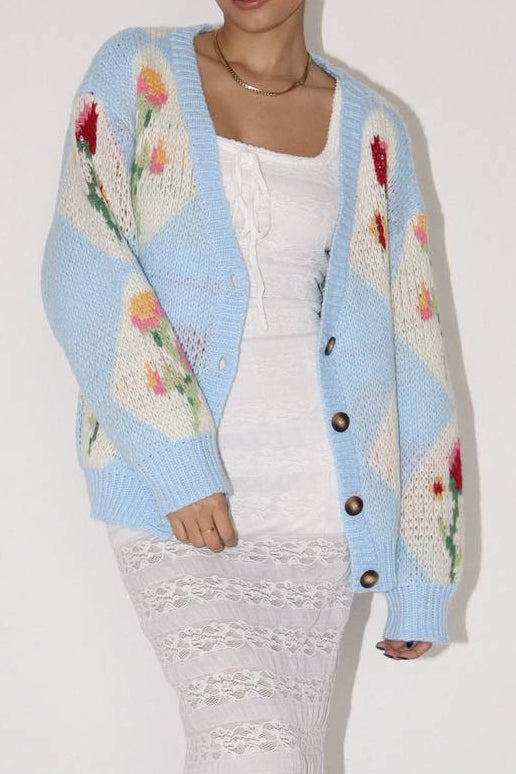 Amelia Blue Diamond Pattern Cardigan *XS-L* | Women’s Clothing ...