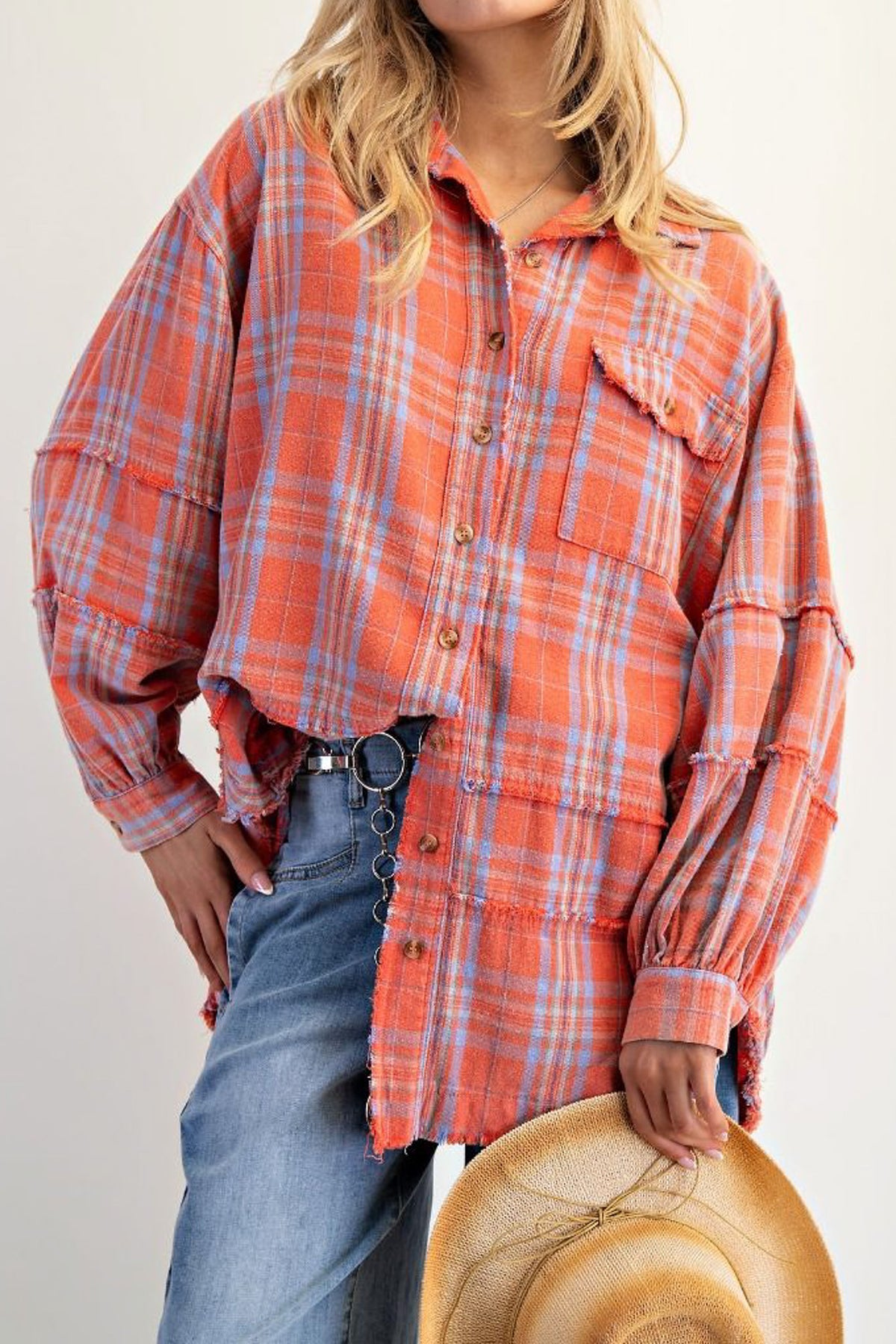 Jessup Coral Flannel Top *S-L* | Women’s Clothing | Personify ...