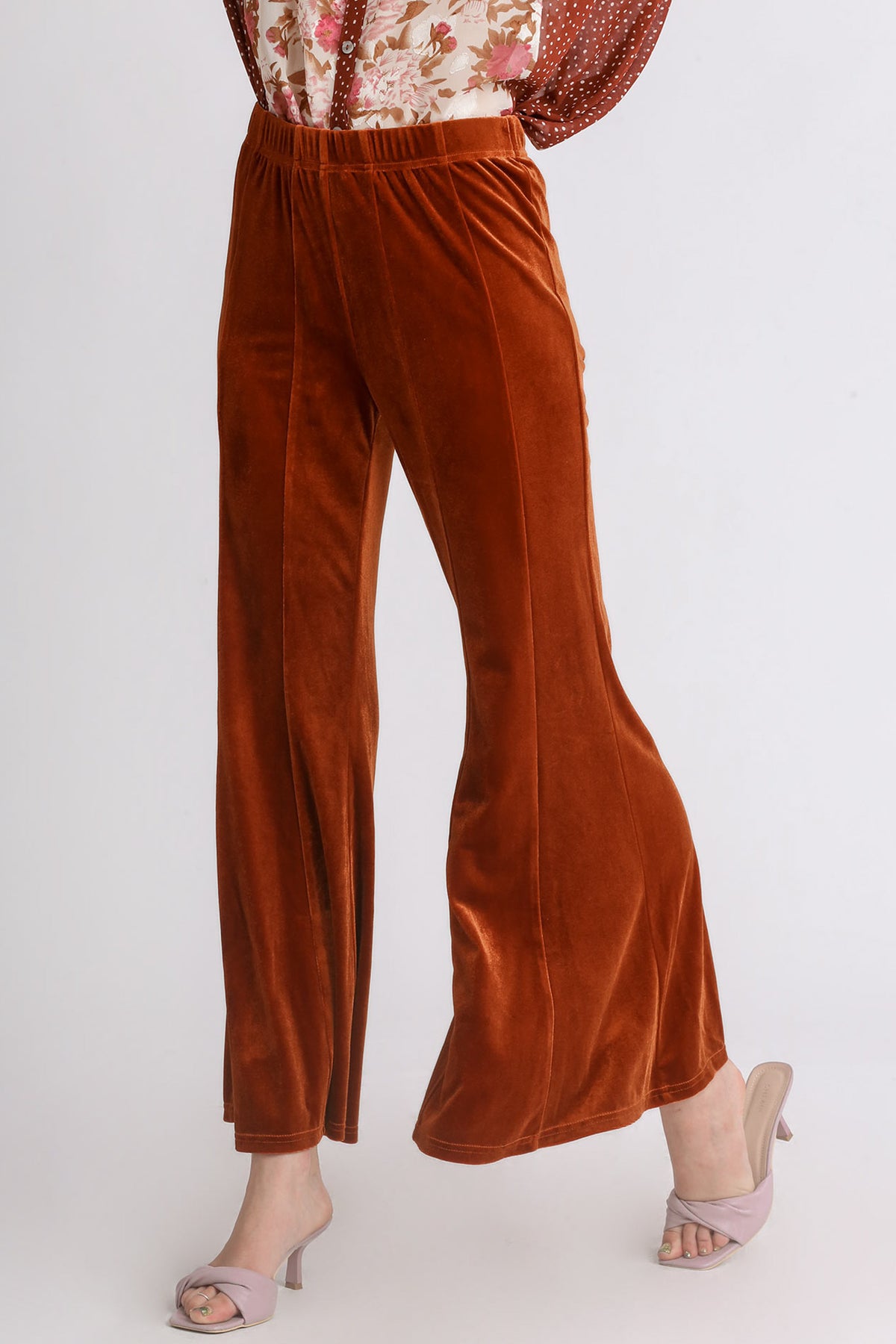 Felicity Burnt Orange Velvet Flares *S-L* | Women's Clothing ...