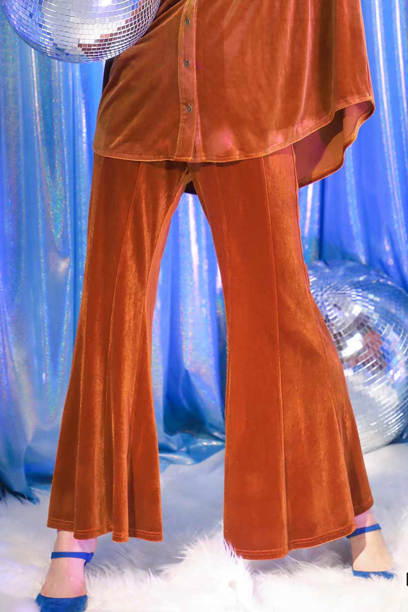 Felicity Burnt Orange Velvet Flares *S-L* | Women's Clothing ...
