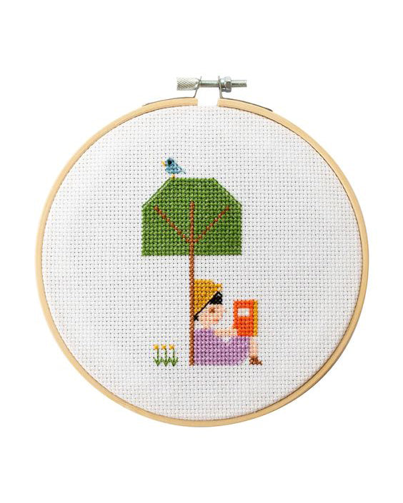 Reading Under A Tree Cross Stitch Kit | Living | Personify – Personify Shop