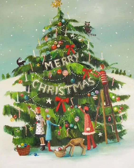 The Peppermint Family Trim The Tree Art Print | Holiday | Personify ...